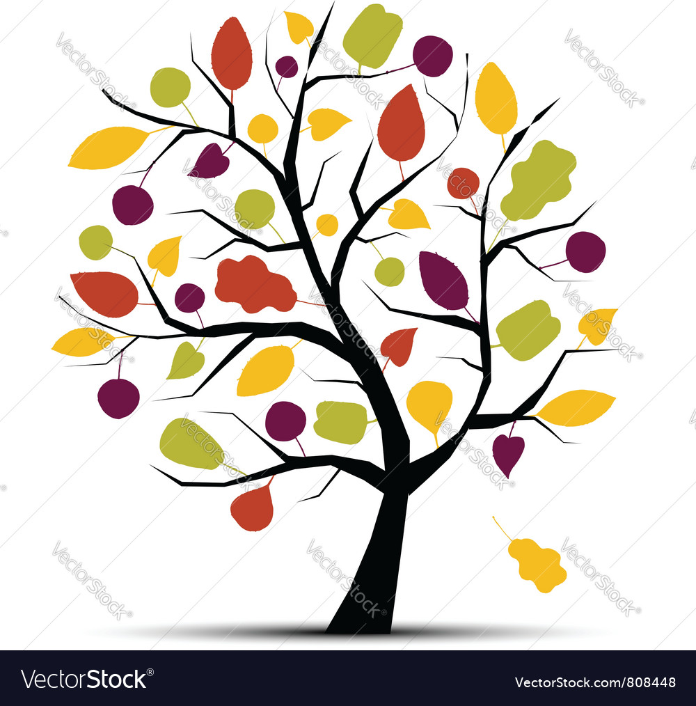 Art tree beautiful Royalty Free Vector Image - VectorStock