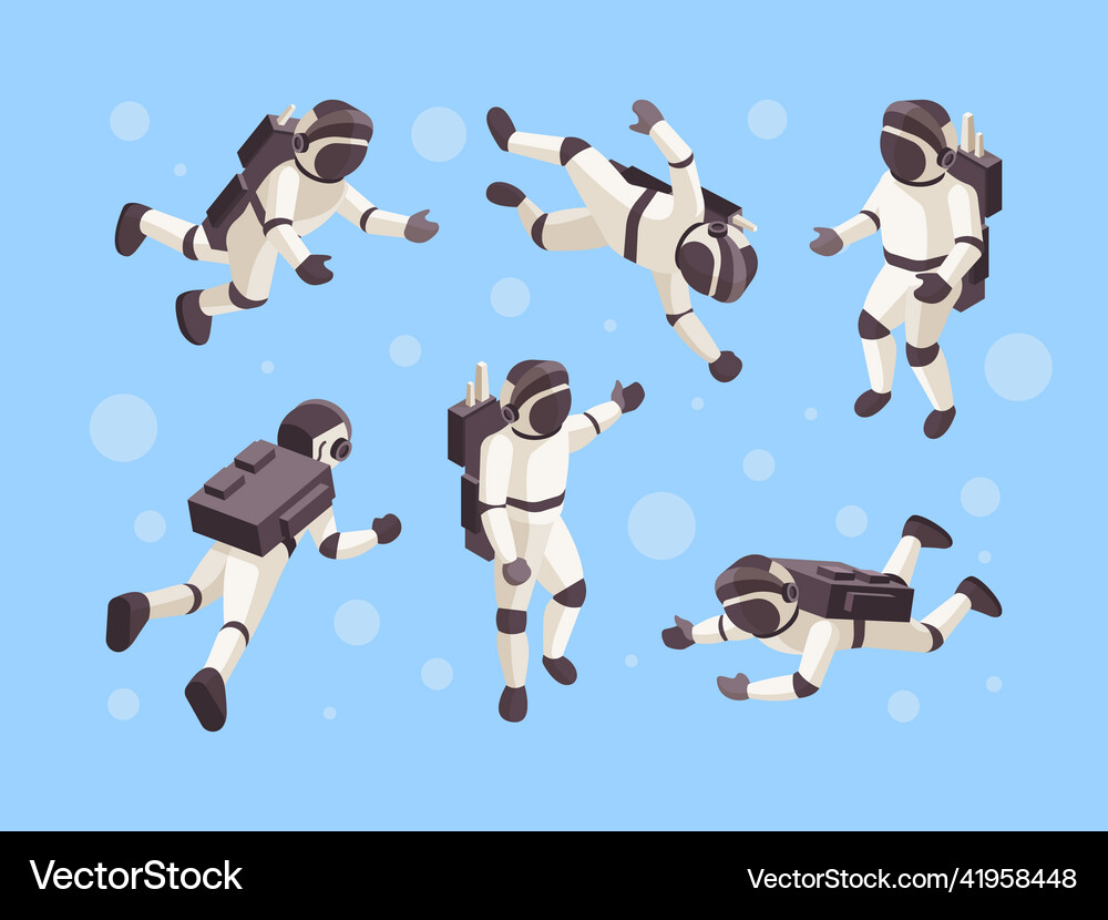Astronaut isometric cosmo space futuristic human Vector Image