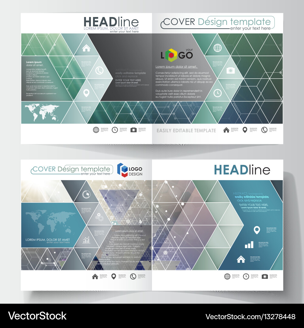 Business templates for square design bi fold Vector Image