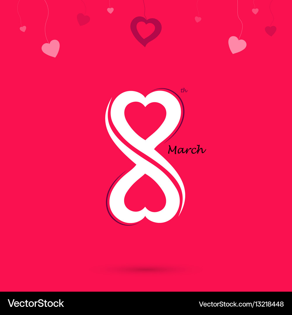 Creative 8 march logo design with international Vector Image