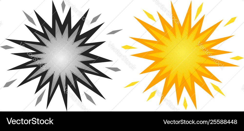 Explosion in comics style Royalty Free Vector Image