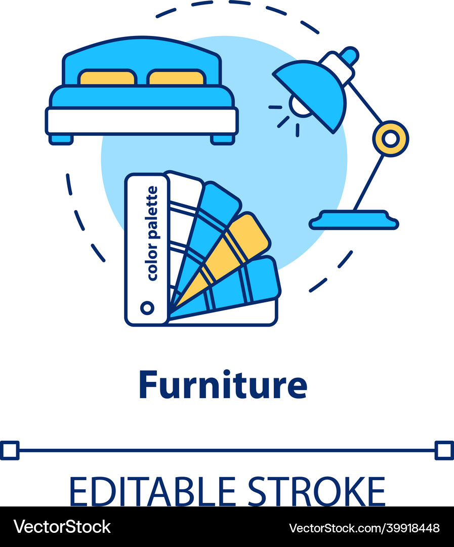 Furniture design studio concept icon room Vector Image