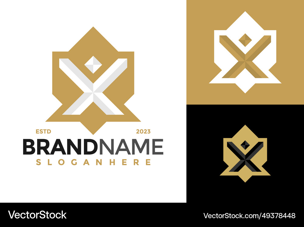 Letter x shield guard logo design symbol icon – Royalty-Free Vector ...