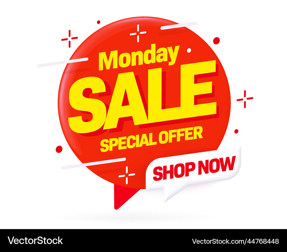 Monday sale sticker label template Royalty Free Vector Image