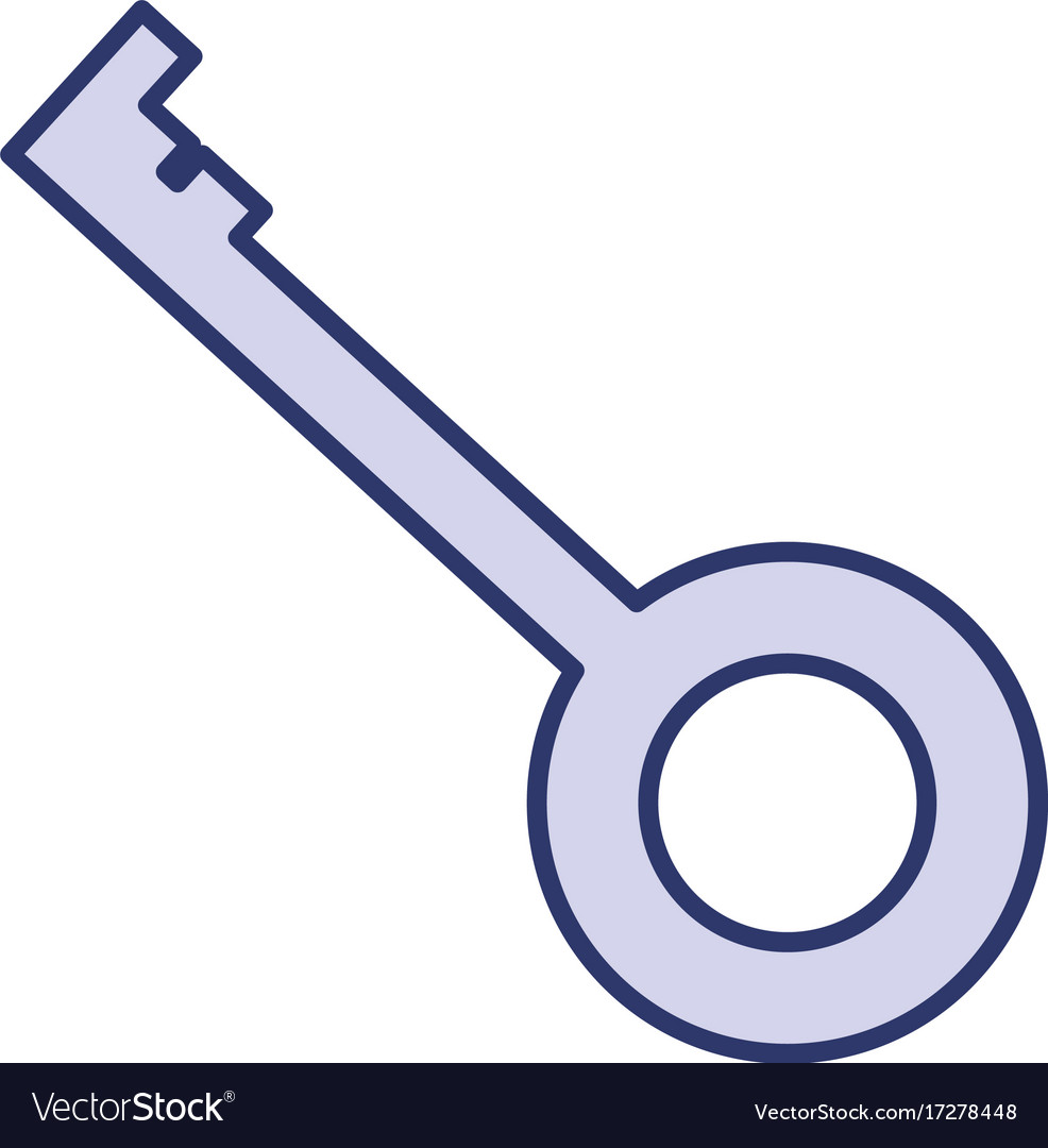 Old key isolated icon Royalty Free Vector Image