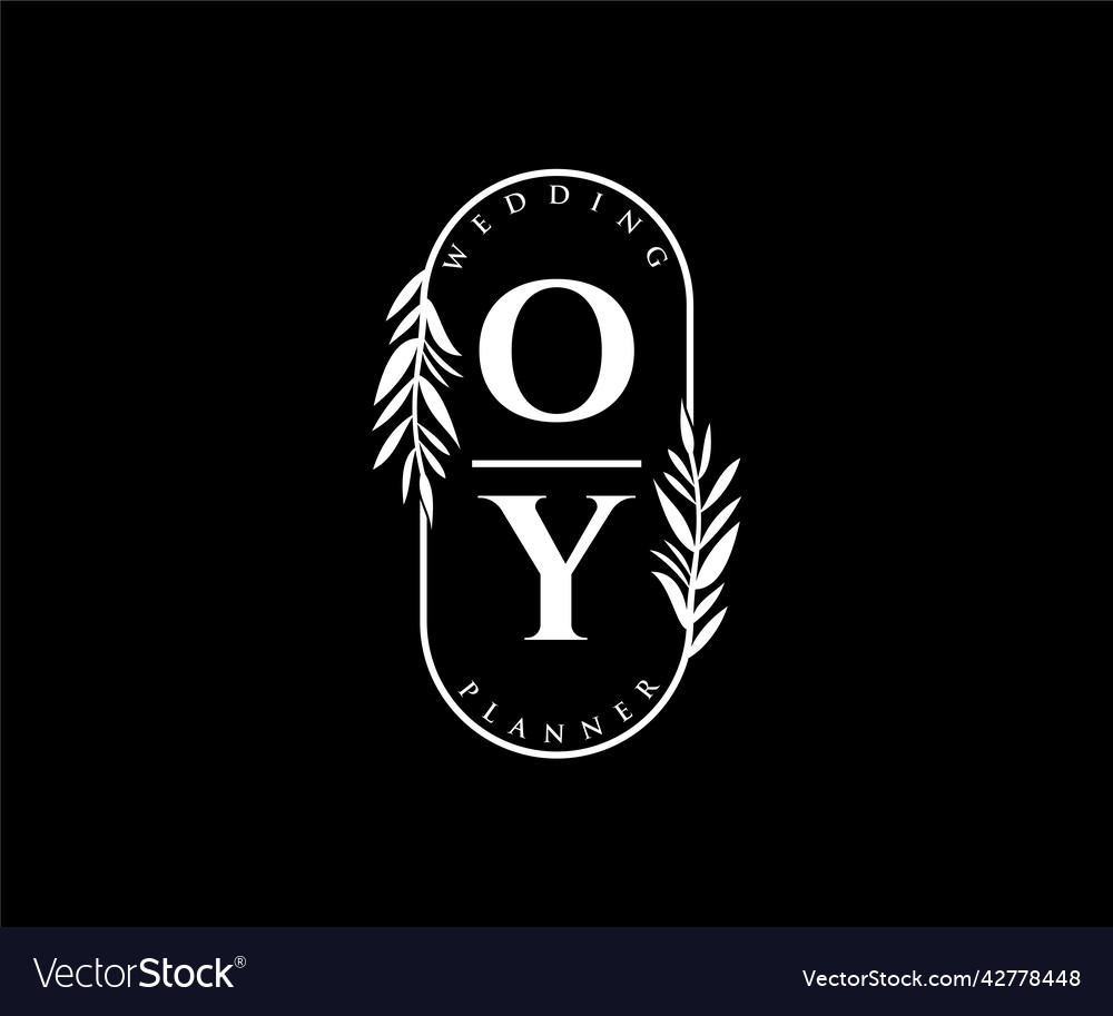 Oy initials letter wedding monogram logos Vector Image