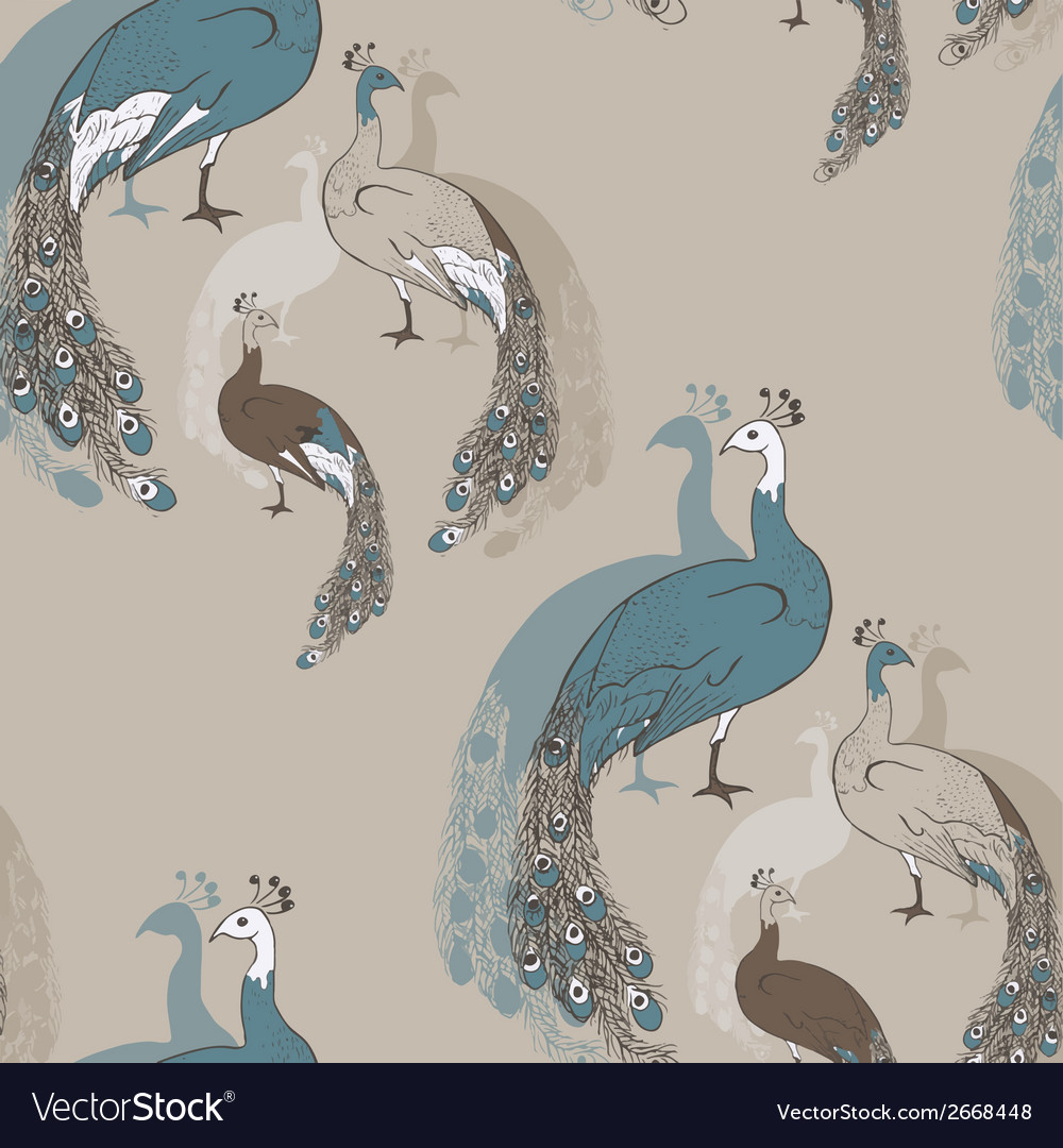 Peacock seamless pattern Royalty Free Vector Image