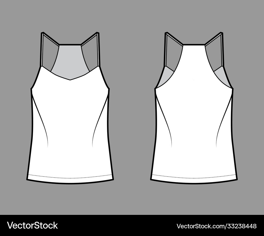 Racer-back camisole technical fashion Royalty Free Vector