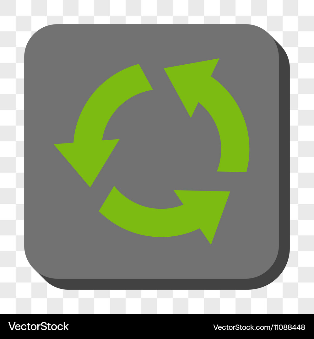 Recycle rounded square button Royalty Free Vector Image