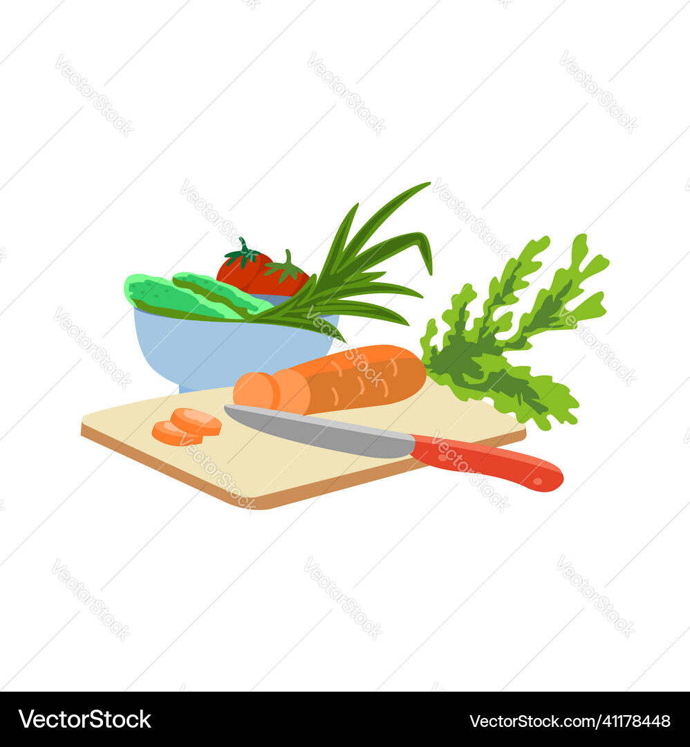 Salad set of vegetables flat design Royalty Free Vector