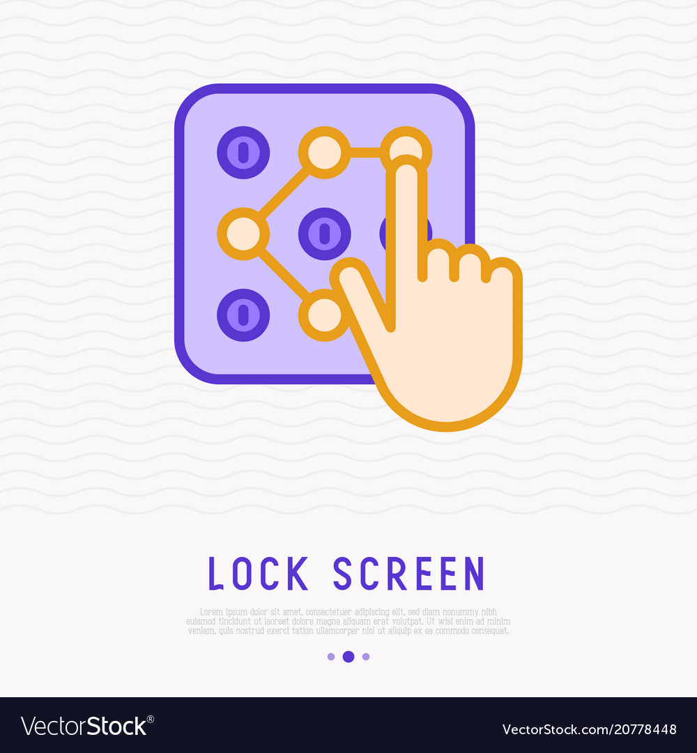 Screen lock interface with hand Royalty Free Vector Image