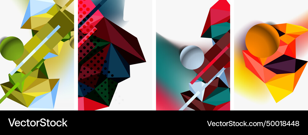 Set of geometric abstract composition with spheres