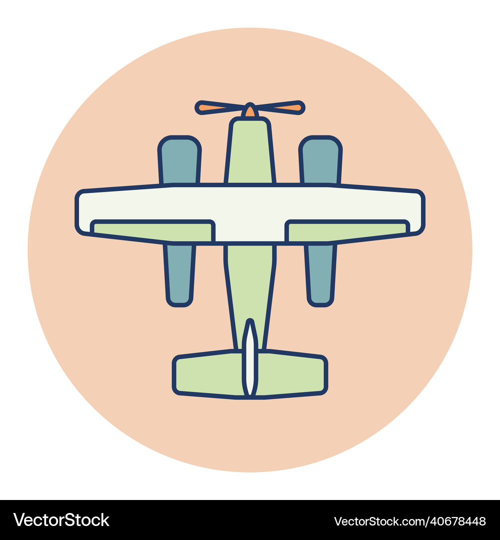 Small amphibian seaplane plane flat icon Vector Image