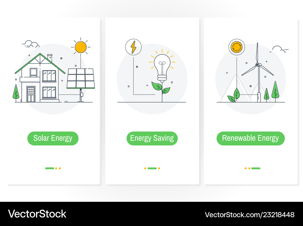 Solar energy energy saving renewable energyux Vector Image
