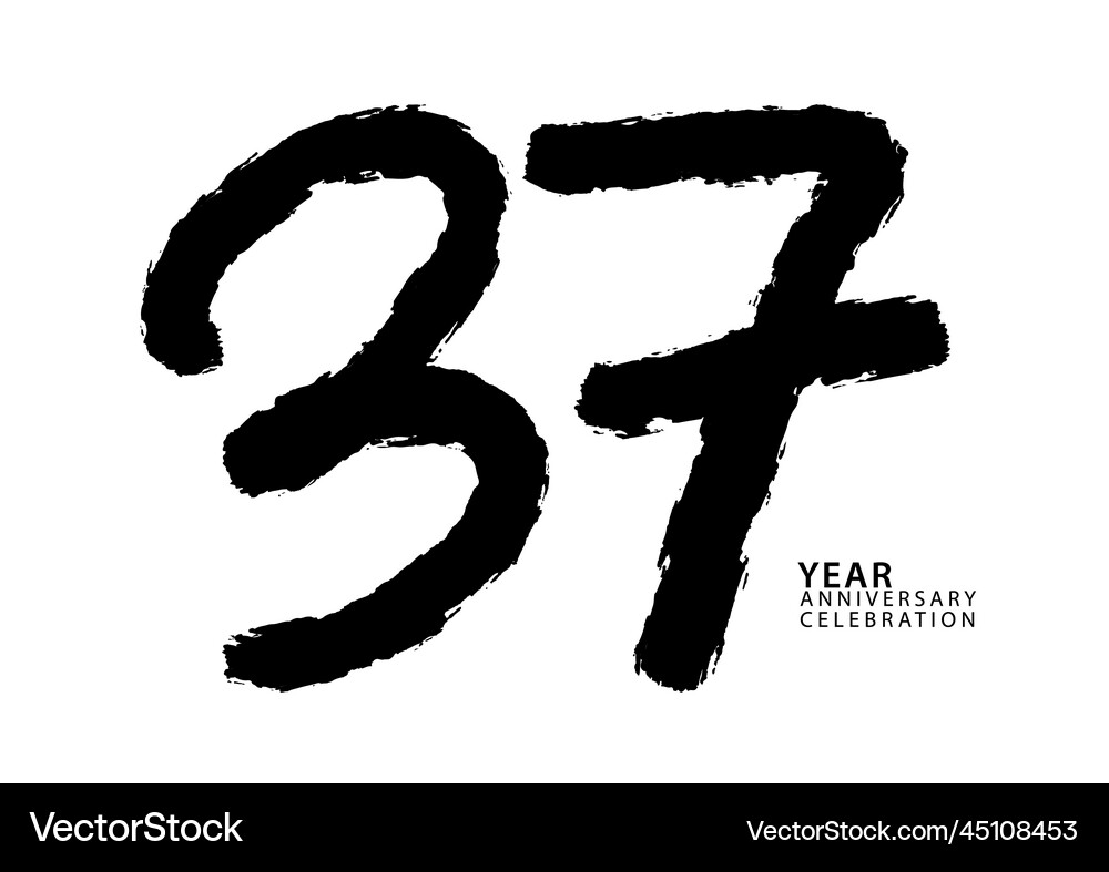 37 year anniversary celebration black color Vector Image