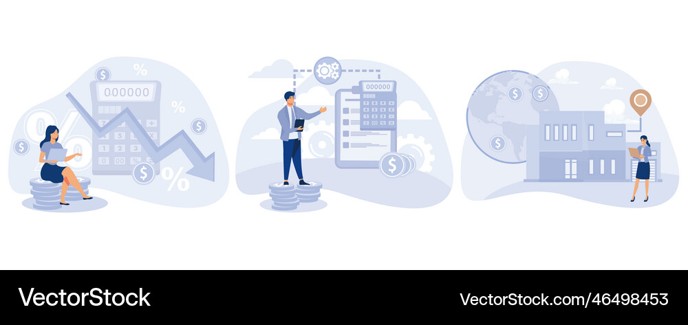 Accountancy service concept calculating loss net Vector Image
