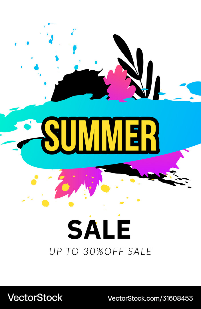 Bright summer season ad poster with text Vector Image