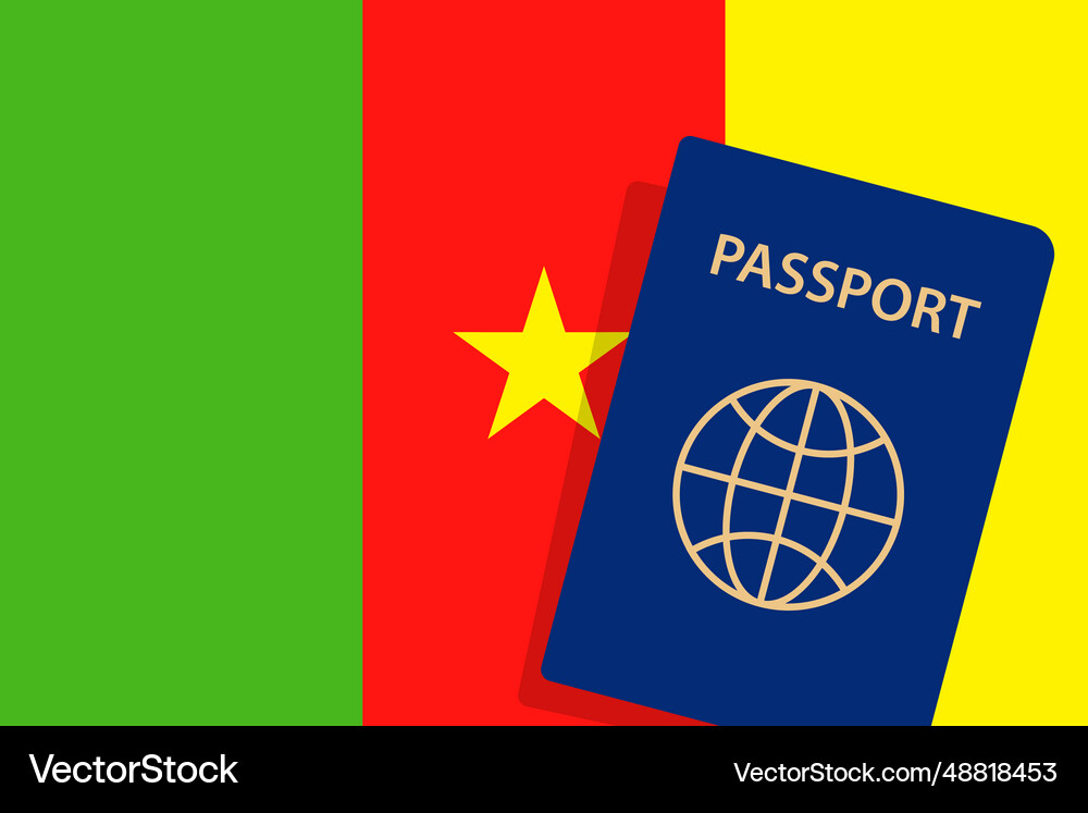 Cameroon passport cameroonean flag background Vector Image