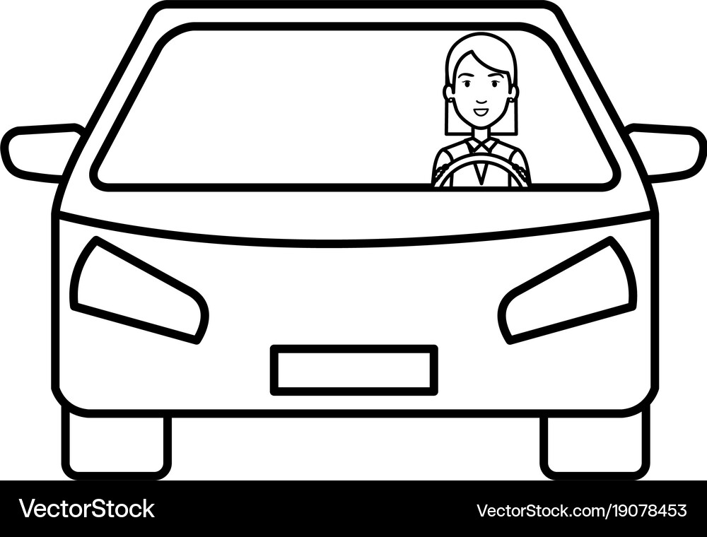 Car vehicle with driver isolated icon Royalty Free Vector