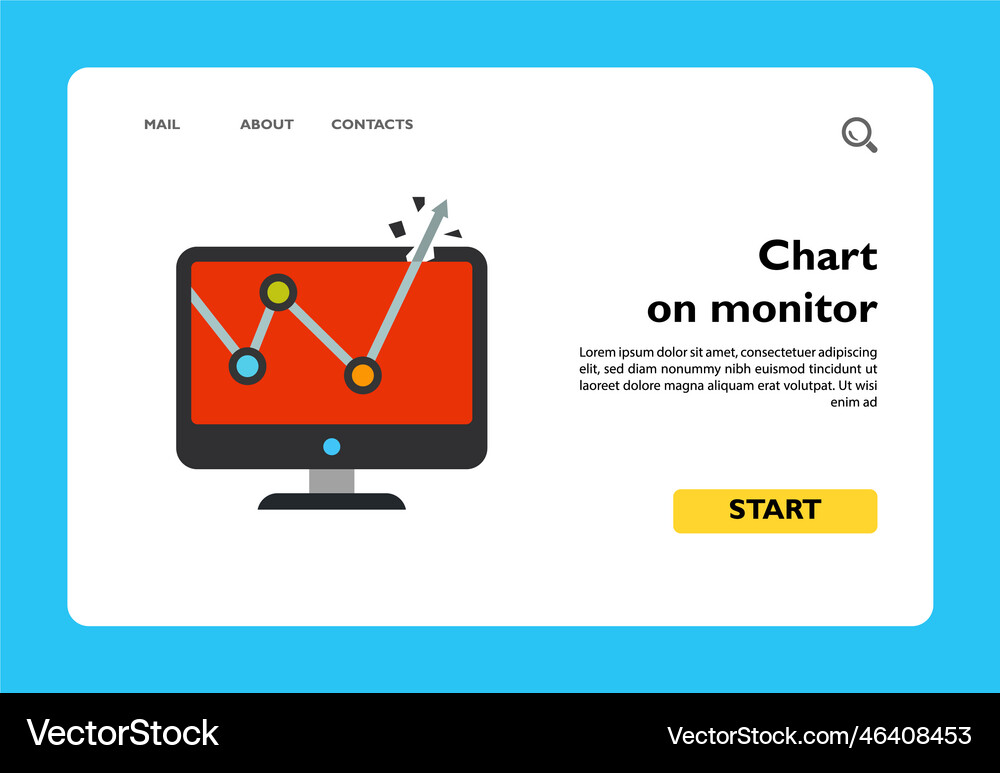 Chart on monitor icon Royalty Free Vector Image