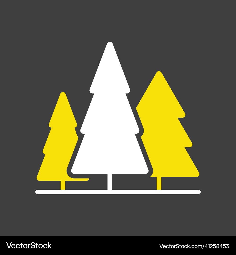 Conifer forest glyph icon nature sign Royalty Free Vector