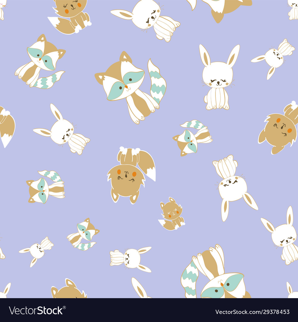 Cute critter pattern seamless repeat pattern Vector Image
