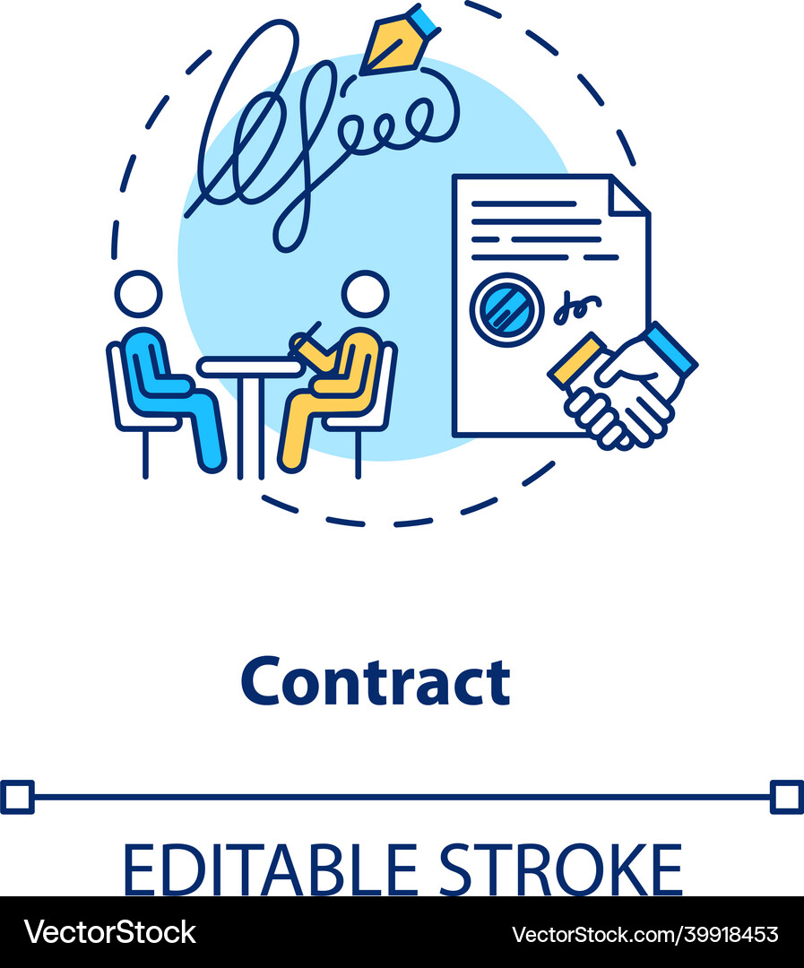 Employment contract signing concept icon creative Vector Image