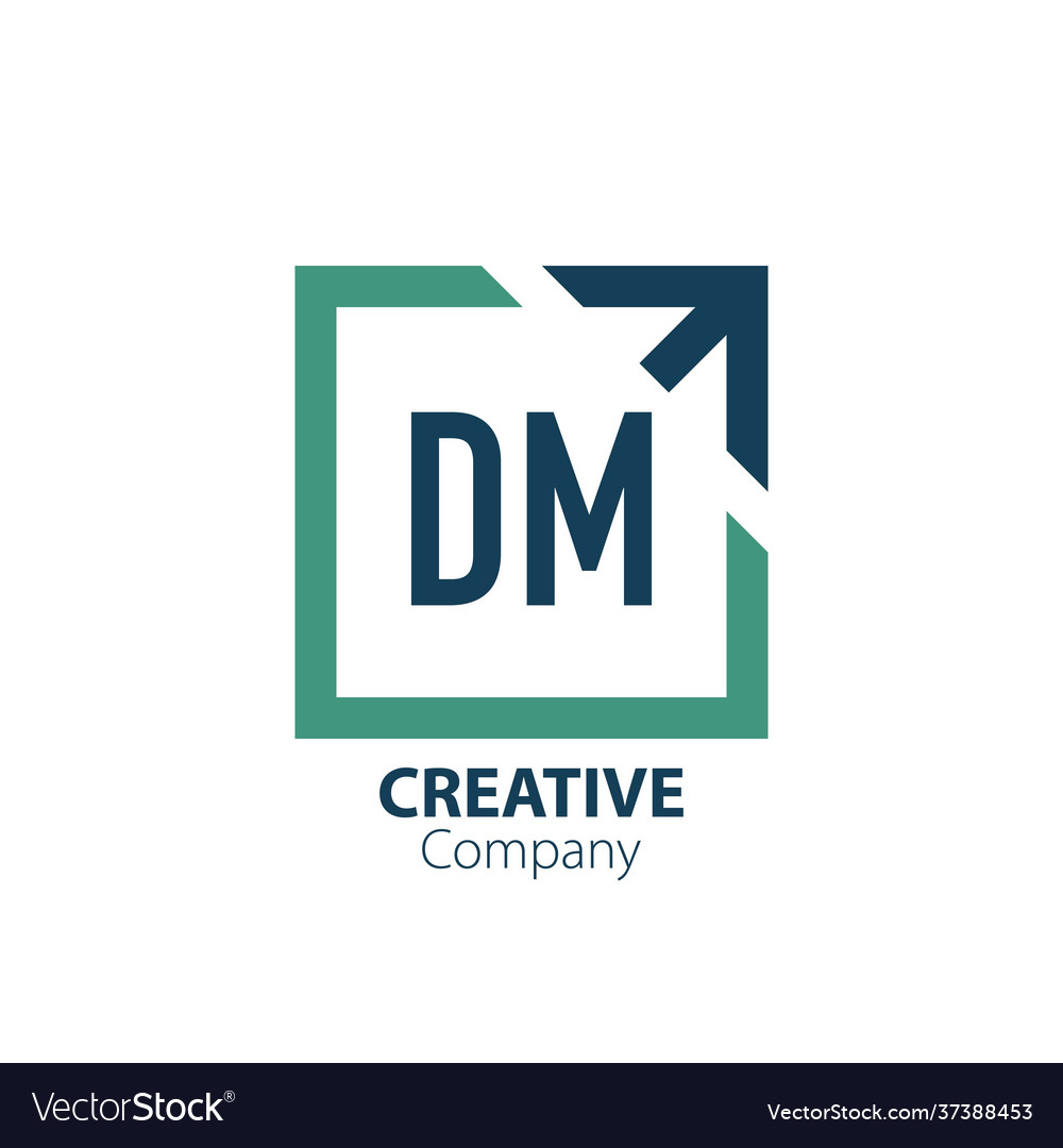 Initial letter dm creative out box logo design Vector Image