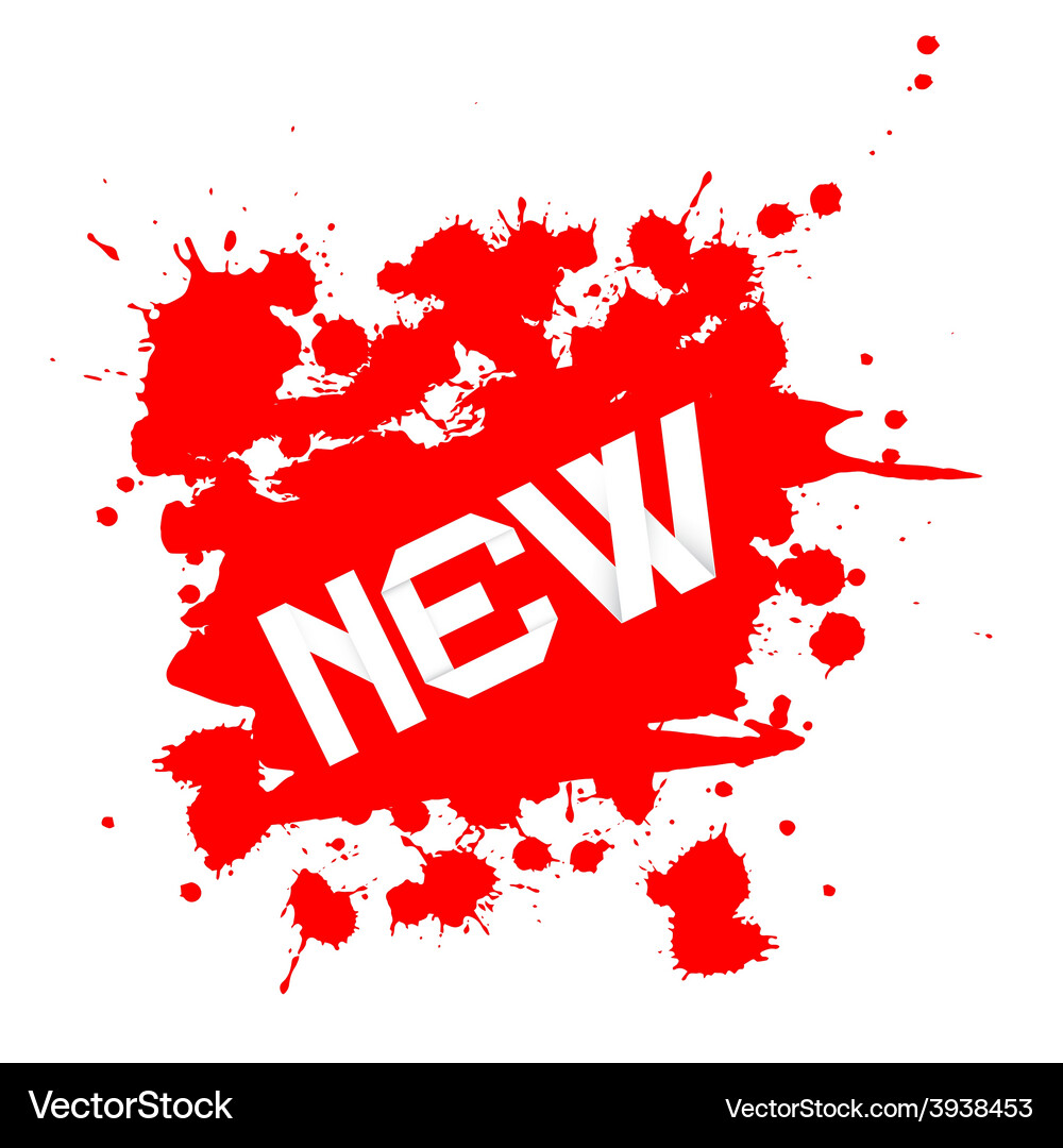 New paper title on red splash isolated on white Vector Image
