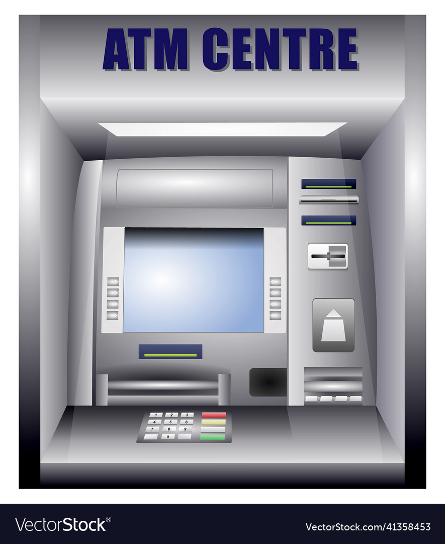 Realistic of a atm machine bank Royalty Free Vector Image