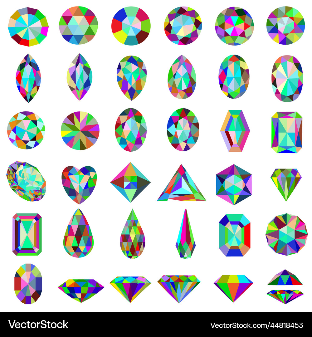 Set of precious and artificial stones Royalty Free Vector