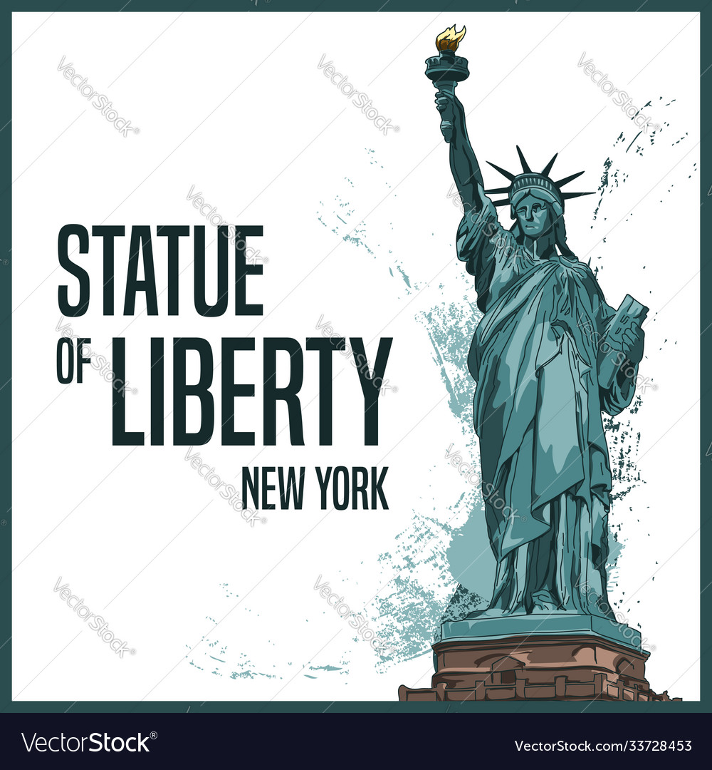Statue liberty new york united states Royalty Free Vector