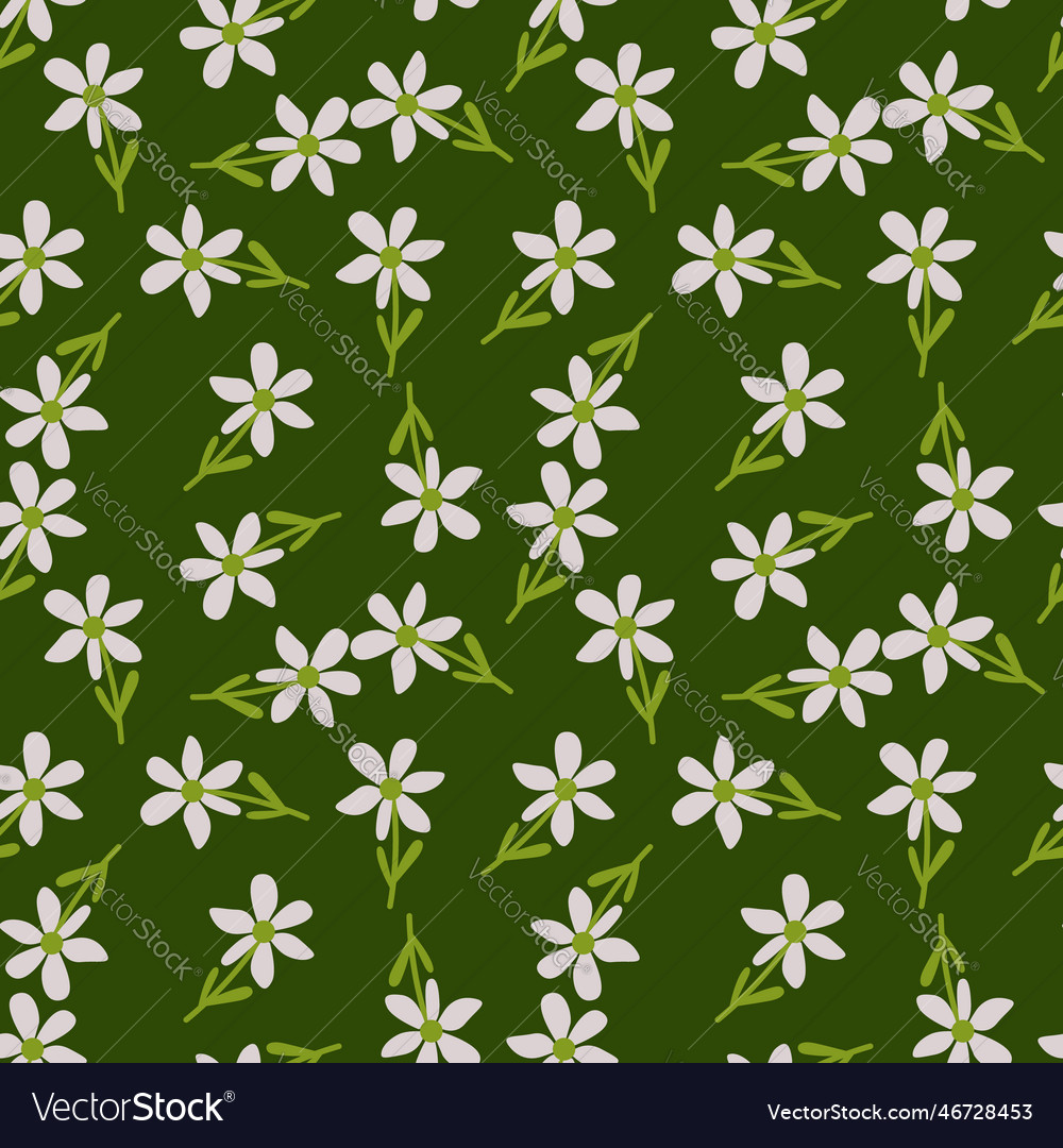 Stylized tropical simple flower seamless pattern Vector Image