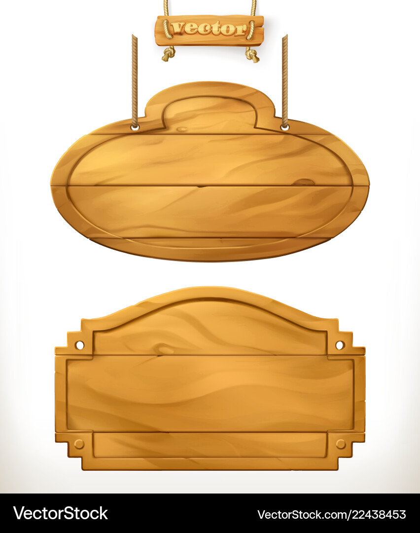 Wooden board sign Royalty Free Vector Image - VectorStock