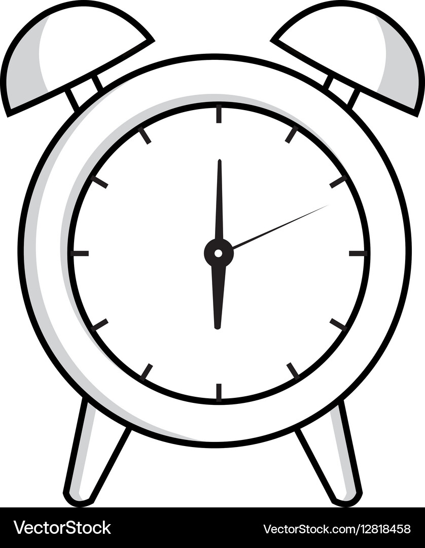 Alarm watch time isolated icon Royalty Free Vector Image