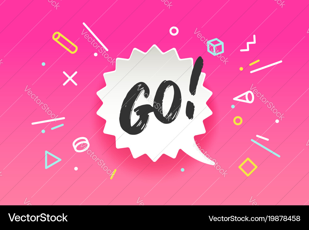 Banner go in geometric style Royalty Free Vector Image