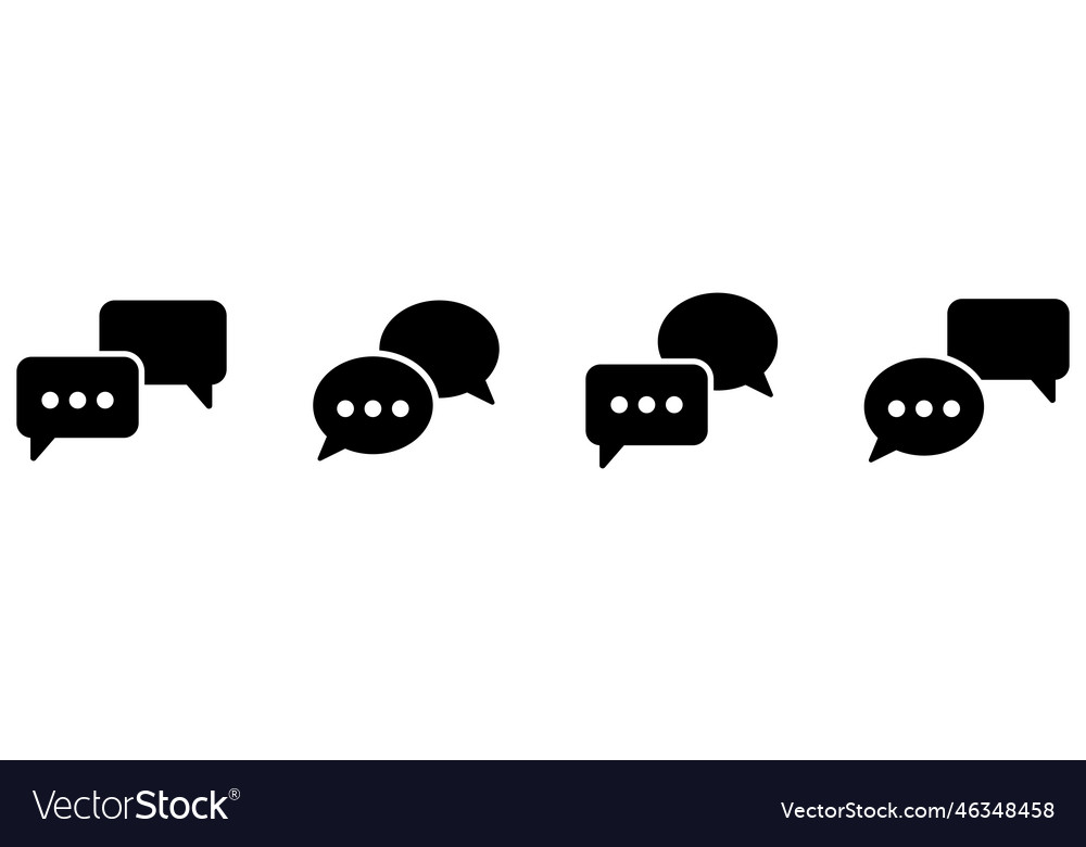 Chat message icon set Royalty Free Vector Image