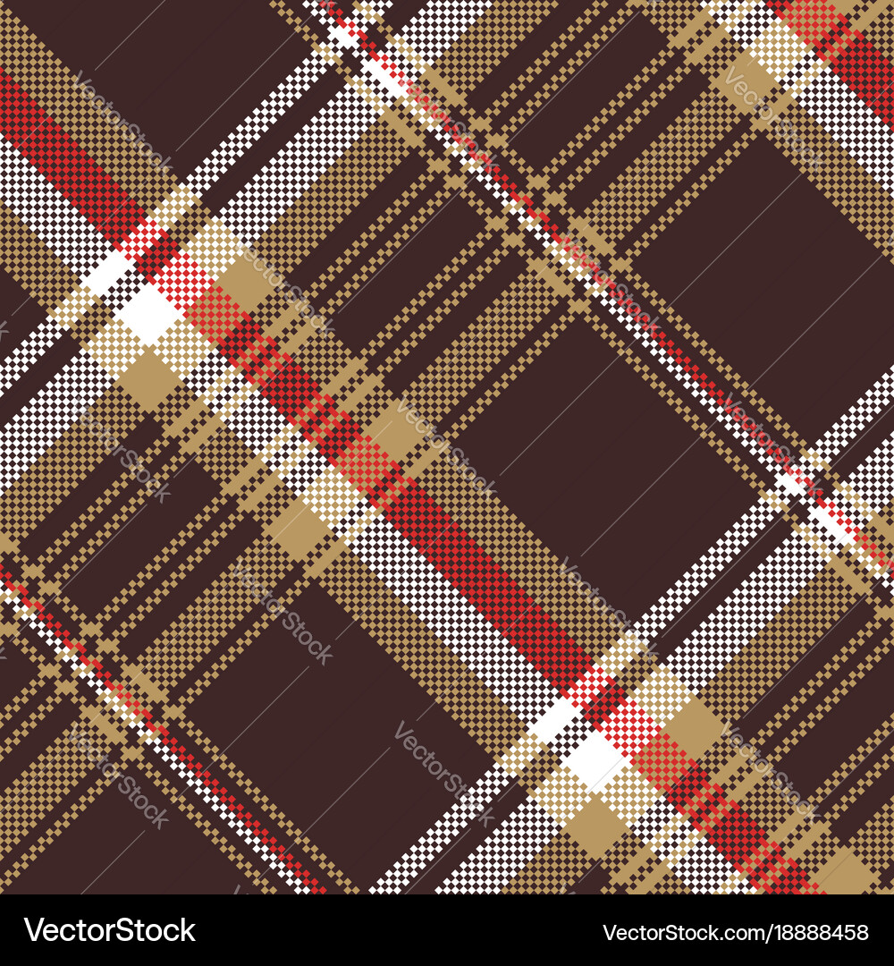 Check brown tartan seamless fabric texture Vector Image
