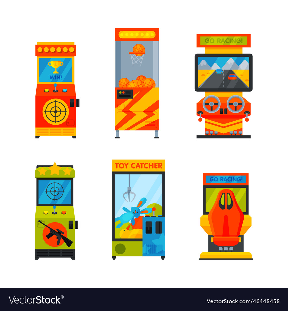 Colorful game machine arcade for gambling Vector Image