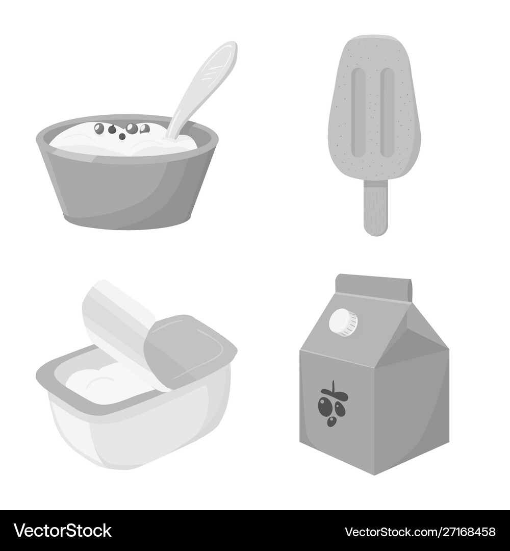 Design yogurt and product logo set Royalty Free Vector Image