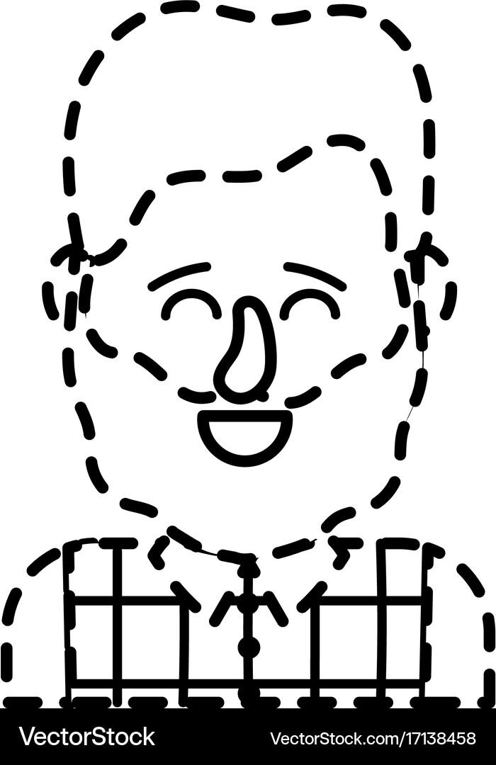 Dotted shape cute man with hairstyle design Vector Image