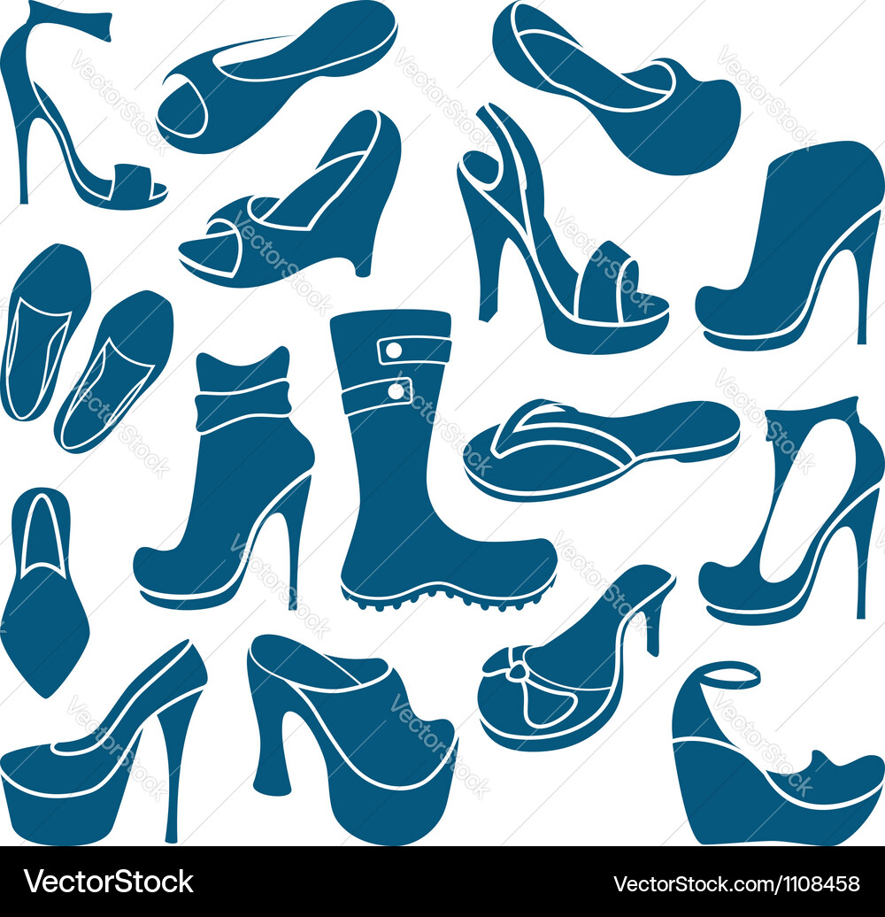 Footwear graphical icons collection Royalty Free Vector