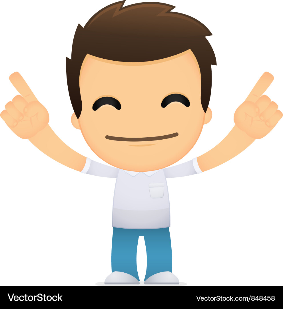 Funny cartoon casual man Royalty Free Vector Image