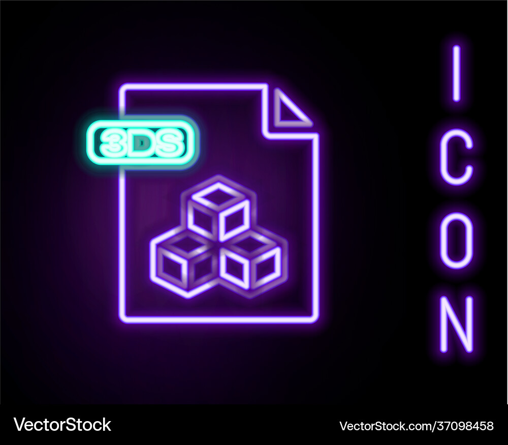 Glowing neon line 3ds file document download 3ds Vector Image
