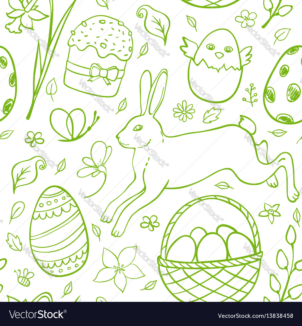 Hand drawn easter pattern Royalty Free Vector Image