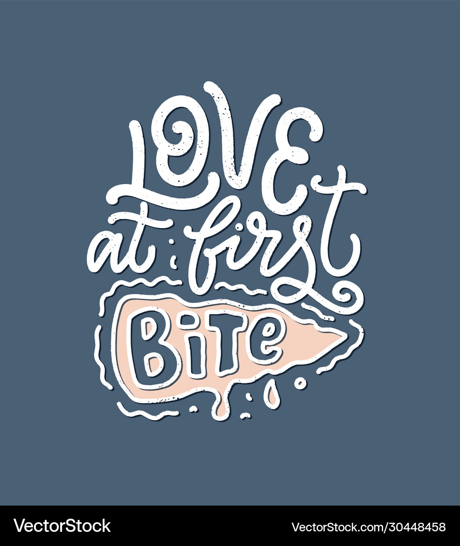 Hand drawn lettering quote about pizza typographic