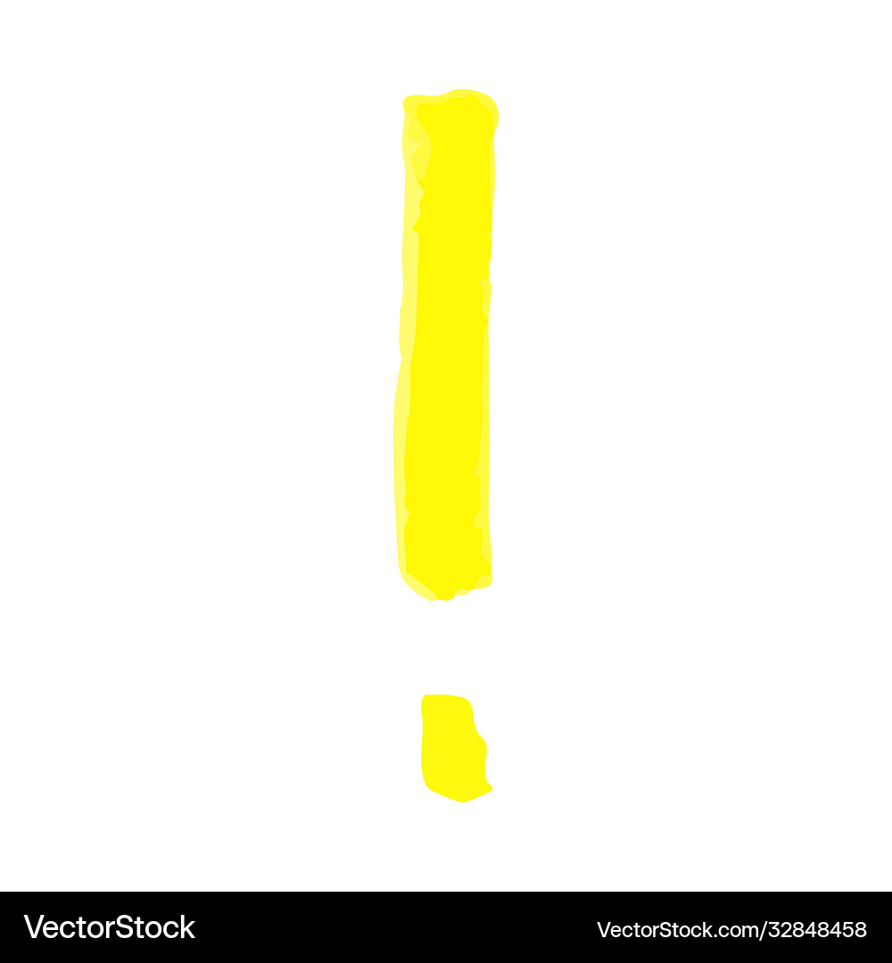 Hand written exclamation mark with a yellow marker