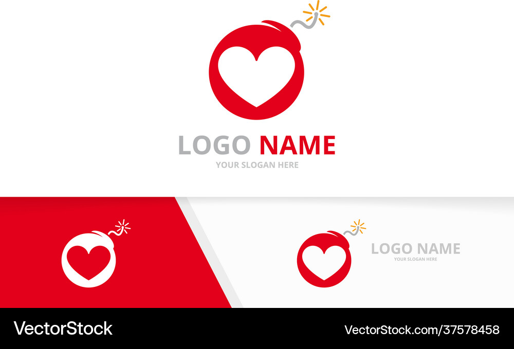 Heart and bomb logo combination unique Royalty Free Vector