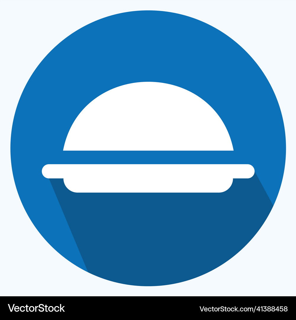 Icon serving food - long shadow style - simple Vector Image
