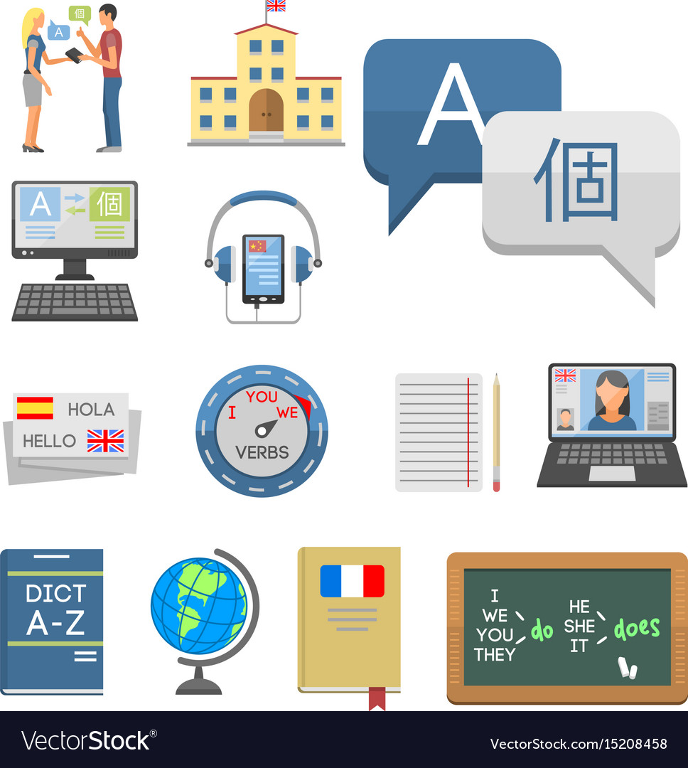 Icons for educational programs Royalty Free Vector Image